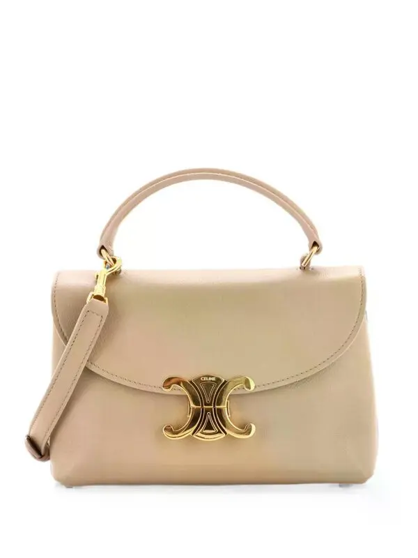Celine Nino Top Handle Bag Leather Teen Satchel - Neutrals