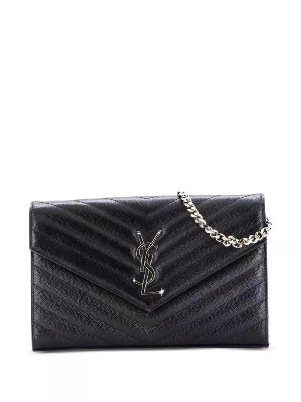 Saint Laurent Monogram Wallet On Chain Bag - Black