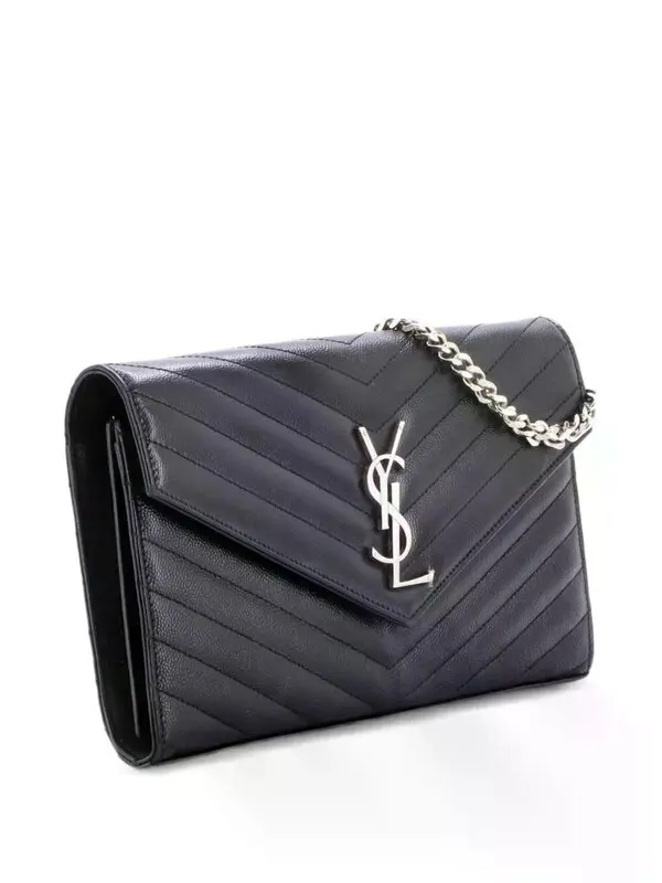 Saint Laurent Monogram Wallet On Chain Bag - Black