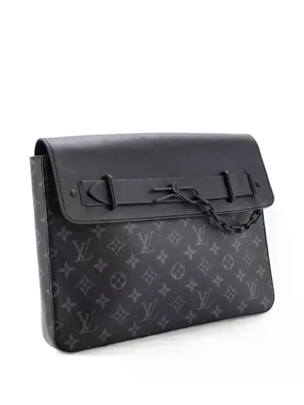 LOUIS VUITTON Pochette Steamer Monogram Eclipse Canvas Clutch Bag