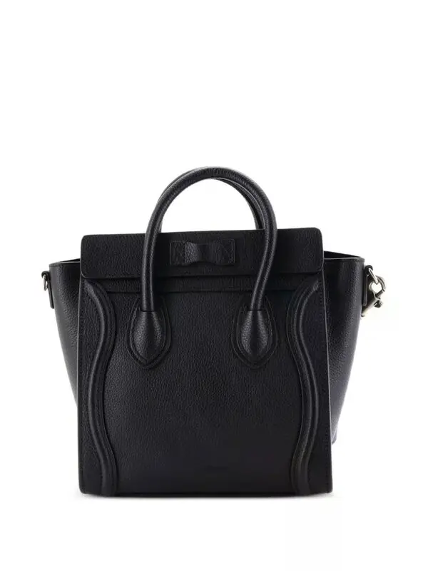 Celine Luggage Bag Grainy Leather Nano Crossbody Bag - Black