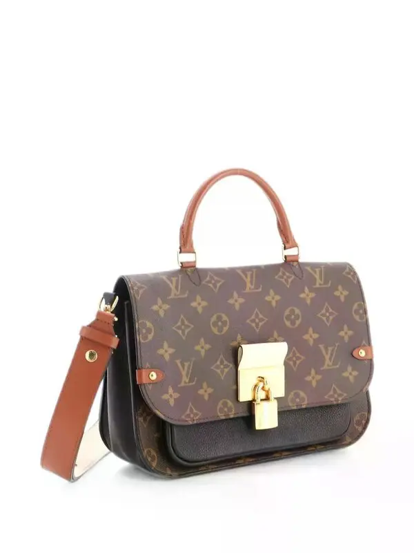 LOUIS VUITTON Monogram Canvas Leather Satchel - Black
