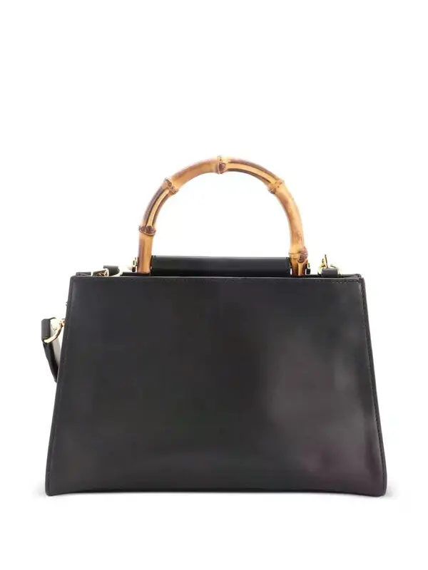 Gucci Nymphaea Top Handle Bag Leather Small Satchel - Black