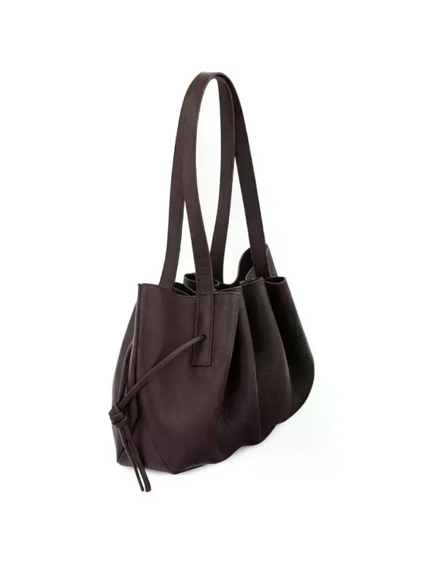 Yuzefi Scallop Leather Shoulder Bag - Brown