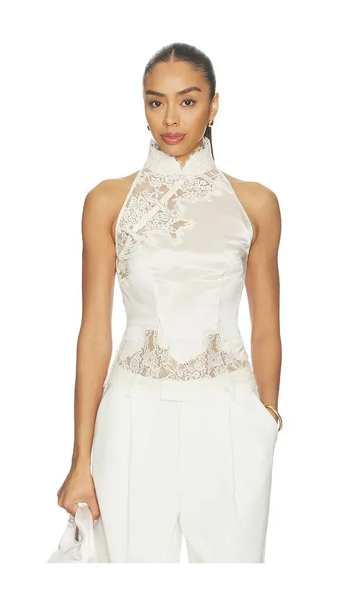 SAU LEE Elva Satin Top In . Also