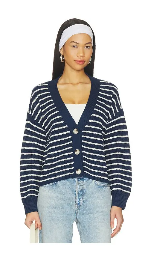 Eberjey Fine Gauge Cropped Cardigan In . Also - Navy