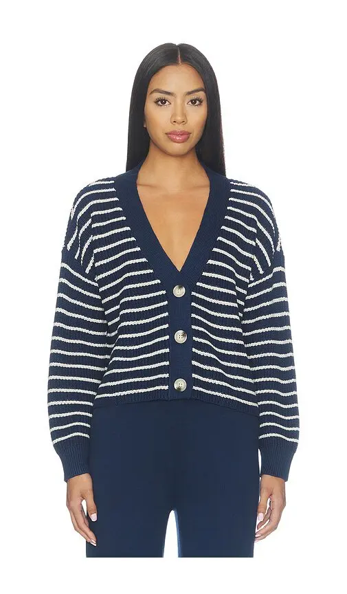 Eberjey Fine Gauge Cropped Cardigan - Navy