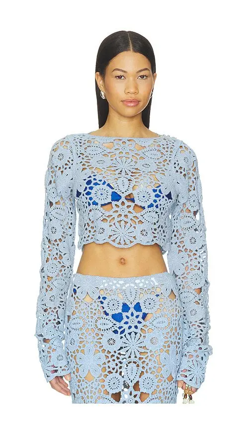 SNDYS. Tala Crochet Top In . Also