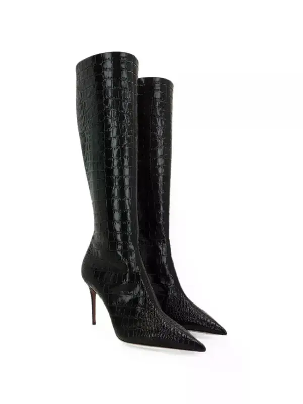 Paris Texas Vera Crocodile-effect Leather Boots