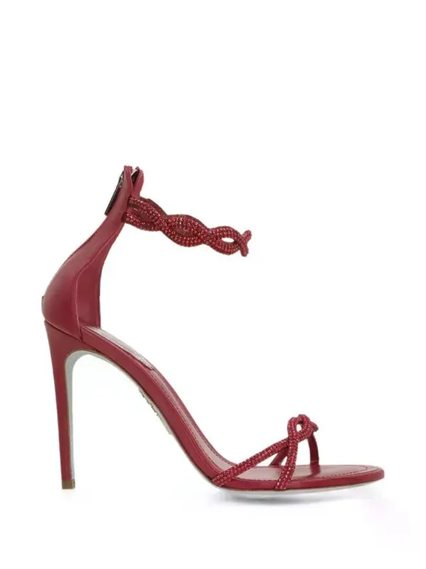 Rene Caovilla Braid Heeled Sandals - Red