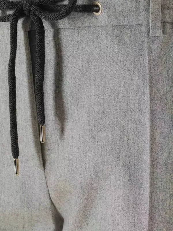 Eleventy Drawstring-waist Tailored Trousers - Grey