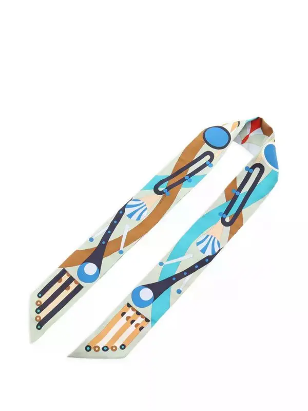 Hermès Parade En Fanfare Silk Scarf - White