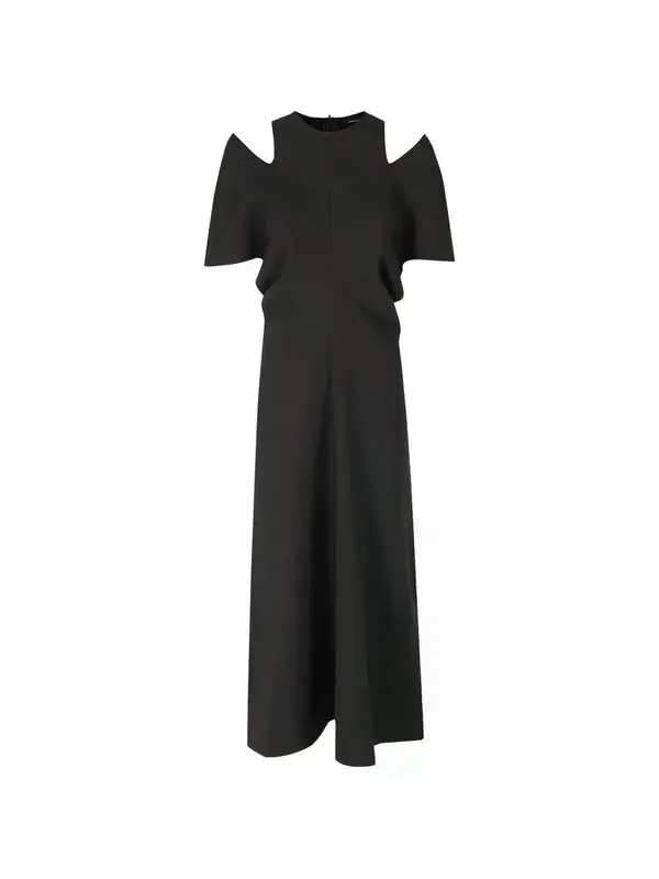 Federica Tosi Cold-shoulder Flared Midi Dress - Black