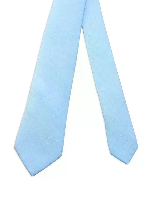 Hermès Silk Jacquard H Pattern Neck Tie - Blue