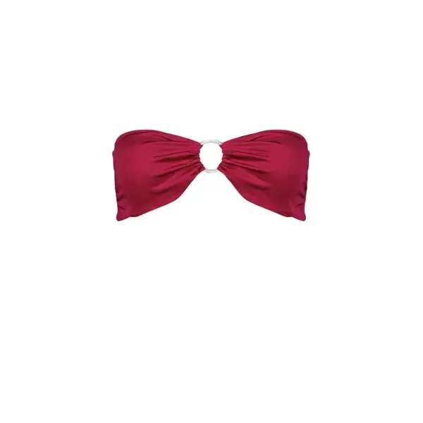 CHERINA BEACHWEAR LLC Bandeau Top With Circular Trim - Red