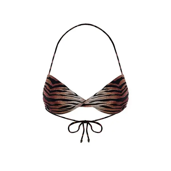 CHERINA BEACHWEAR LLC Amy Bikini Top In Tiger Print - Brown