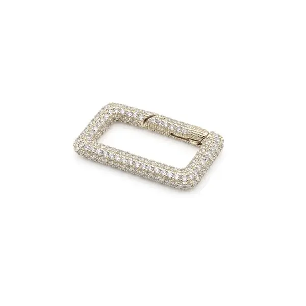 JAREDJAMIN Rectangular Pavé Clicker Clasp - Silver