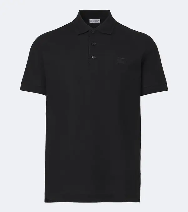 Burberry Cotton Pique Polo Shirt - Black
