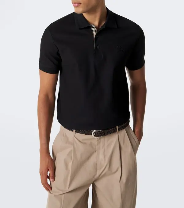 Burberry Cotton Pique Polo Shirt - Black