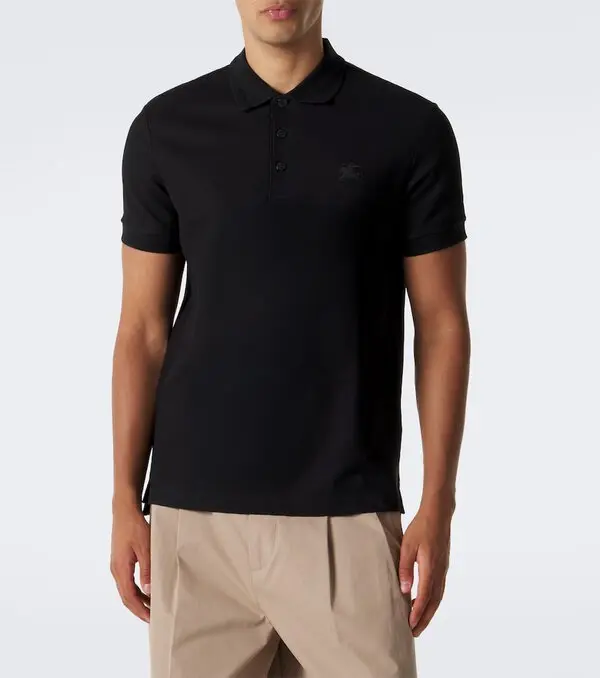 Burberry Cotton Pique Polo Shirt - Black
