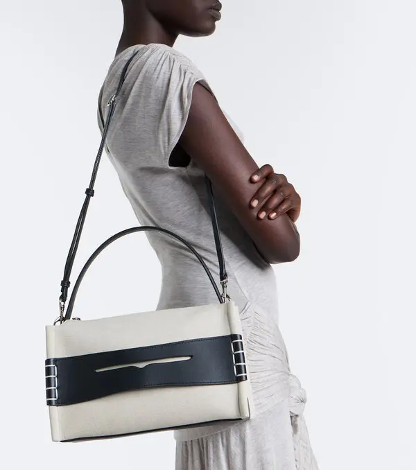 JW Anderson Loafer Medium Canvas And Leather Shoulder Bag