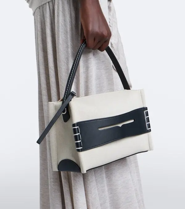 JW Anderson Loafer Medium Canvas And Leather Shoulder Bag