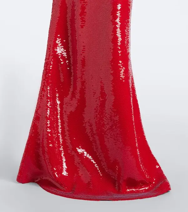 David Koma Floral-applique Sequined Gown