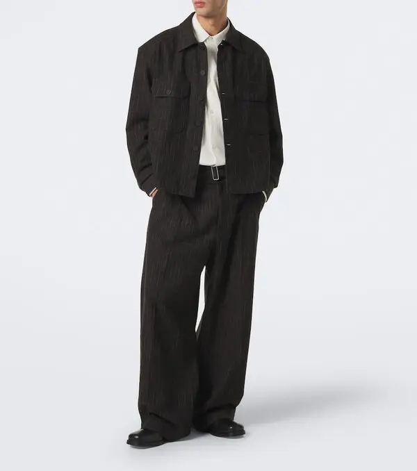 Studio Nicholson Kelver Striped Cotton And Wool-blend Jacket