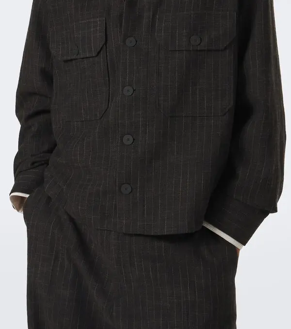 Studio Nicholson Kelver Striped Cotton And Wool-blend Jacket