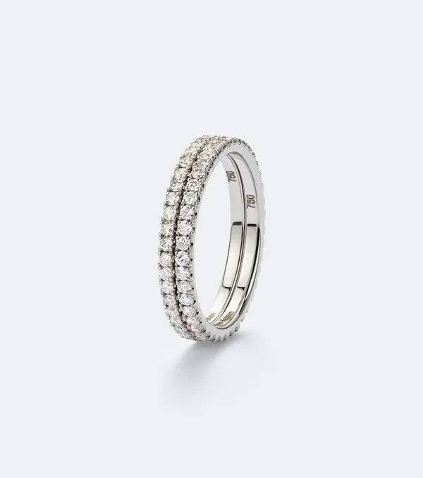 SUZANNE KALAN Midi 18kt White Gold Tech Ring Jackets With Diamonds
