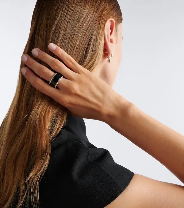 SUZANNE KALAN Midi 18kt White Gold Tech Ring Jackets With Diamonds
