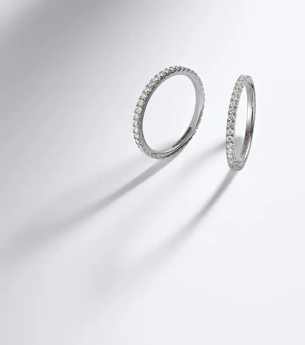 SUZANNE KALAN Midi 18kt White Gold Tech Ring Jackets With Diamonds