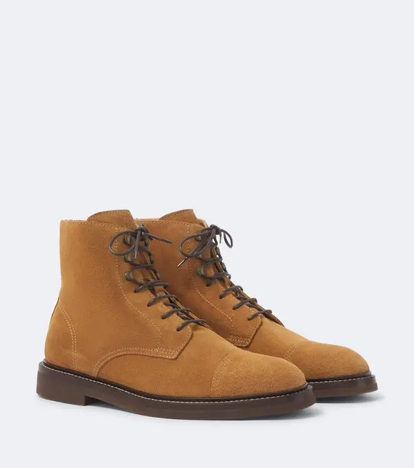 Brunello Cucinelli Suede Lace-up Boots
