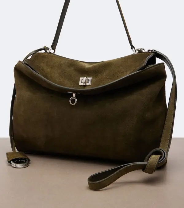 Balenciaga Rodeo Medium Suede Shoulder Bag