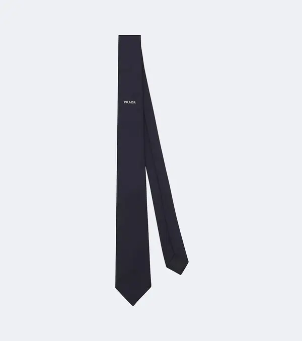 Prada Logo Silk Tie