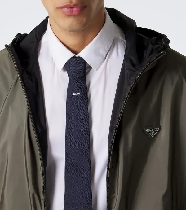 Prada Logo Silk Tie