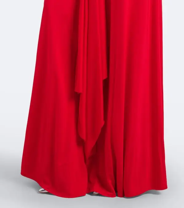 David Koma Draped Floral-applique Gown