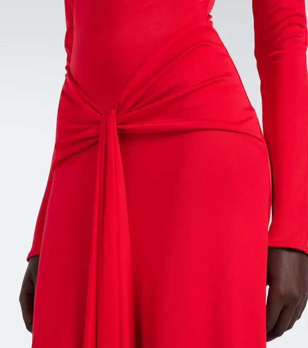 David Koma Draped Floral-applique Gown