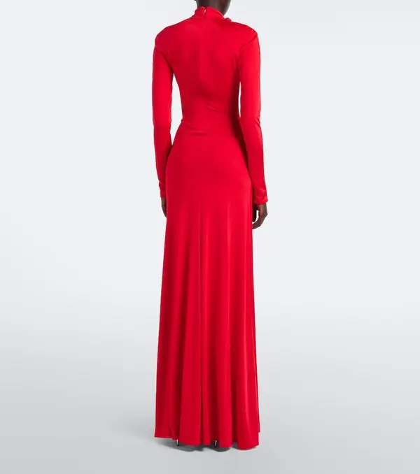 David Koma Draped Floral-applique Gown