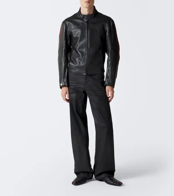 Gucci Mesh-trimmed Leather Loafers