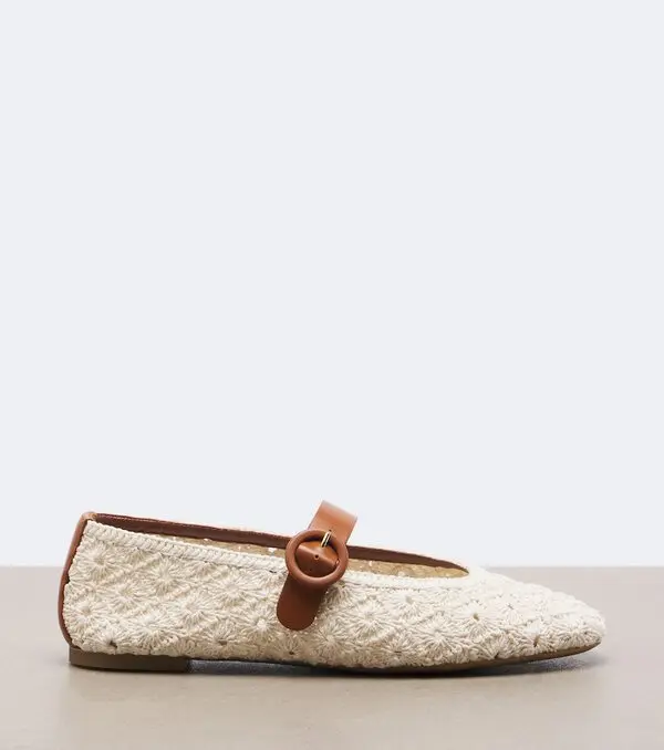 AQUAZZURA Loom Macrame Mary Jane Flats