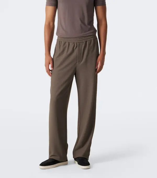 Giorgio Armani Waffle-knit Straight Leg Trousers
