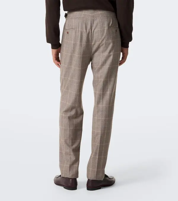 Rubinacci Checked Virgin Wool Straight Pants