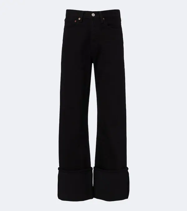 AGOLDE Big Cuff Straight Jeans - Black