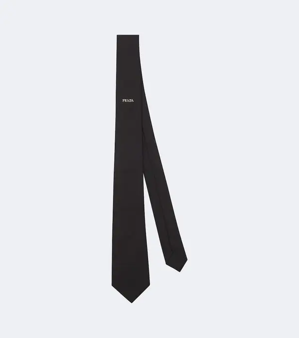 Prada Logo Silk Tie