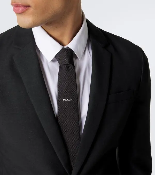 Prada Logo Silk Tie