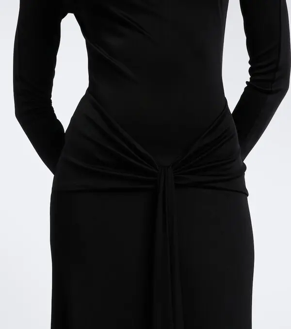 David Koma Draped Floral-applique Gown