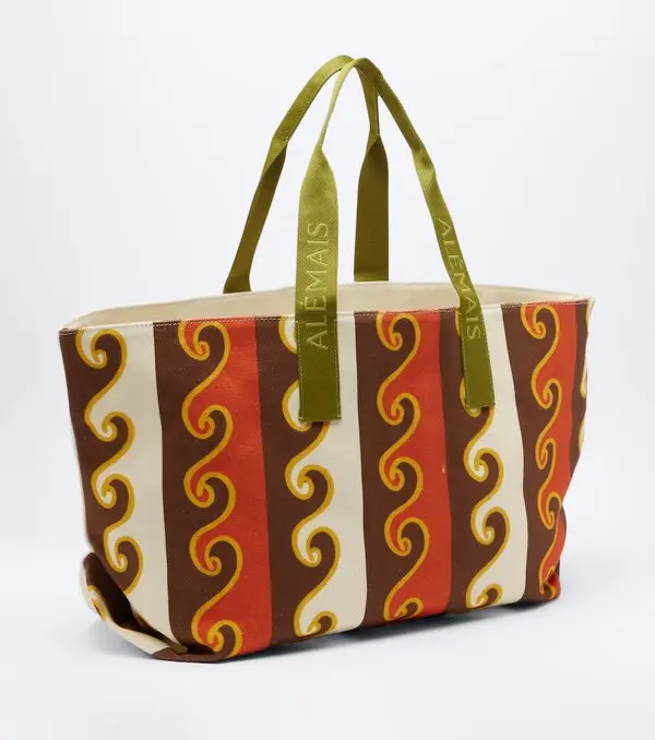 ALEMAIS Island Cove Printed Cotton Canvas Tote Bag - Multicoloured