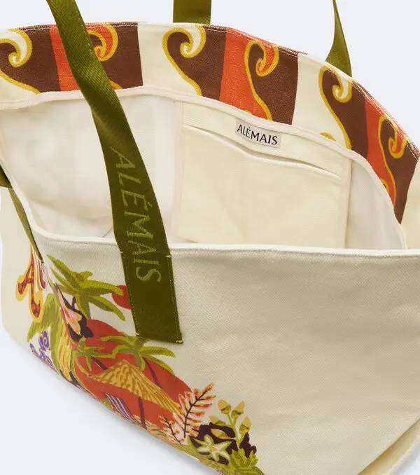 ALEMAIS Island Cove Printed Cotton Canvas Tote Bag - Multicoloured