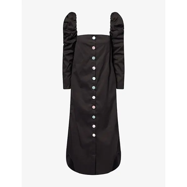 REEM ALKANHAL Sharifa Button-up Midi Dress